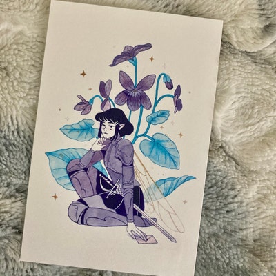 Mini Print the Violet Knight Original Art, Drawing, Wall Art - Etsy
