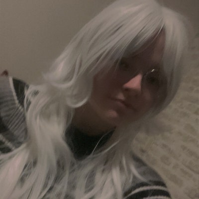 Wolf Cut Short Natural Men's Wigs, Silver White Grey Wolf Cut Gothic ...