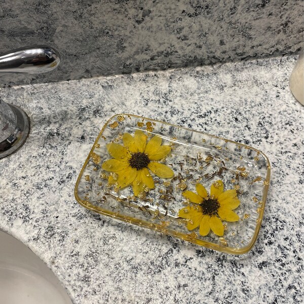 Resin Trinket Tray With Snowflakes, Custom Blue White Resin Rolling ...