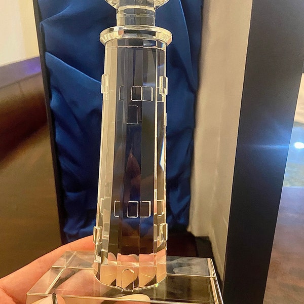 Crystal Lighthouse Figurine, Gift, Award, Blank or Engraved. Ideal for ...