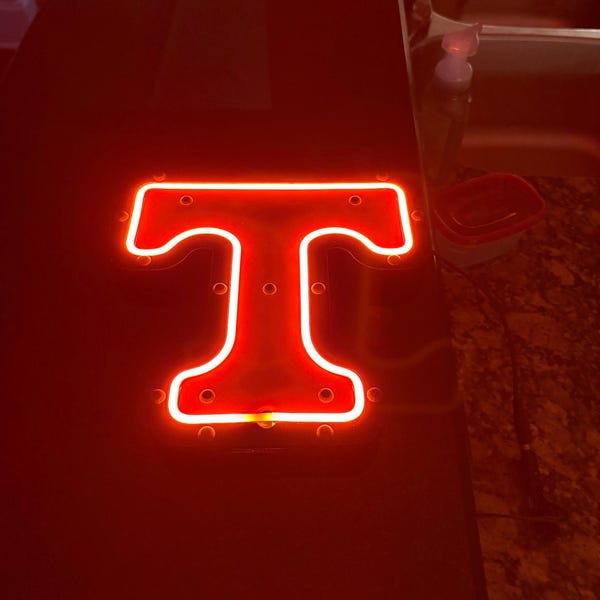 University of Tennessee Vols Power T Neon LED Light Art - Etsy