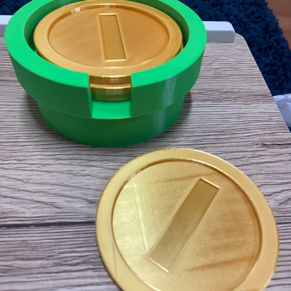 Mario Bros Coin Coasters | Game Room Coasters | Video Game Coasters - Etsy