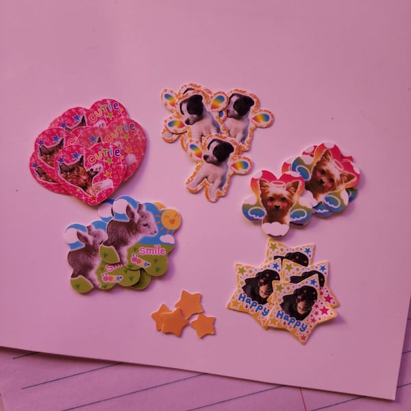 Y2K Cat Sticker Kitty Heart Sparkly Glitter Rainbow Stars Kawaii - Etsy