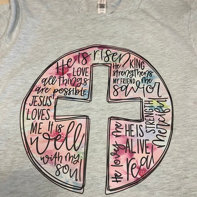 SVG, PNG, DXF, Jpeg, Cross With Words, Circle, Easter, Christian Design ...