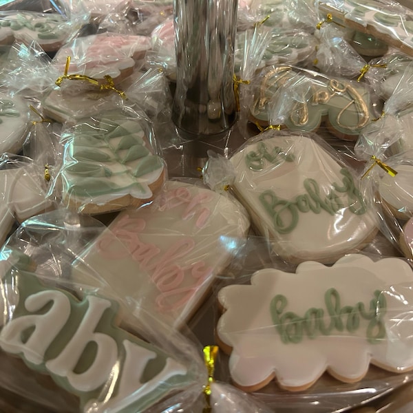 Cute Pastel Light Baby Cookies Handmade Organic Natural Sage Green Pink ...