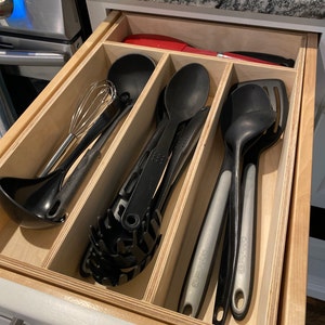 13 to 15 Inches Wide Drawer Insert, Custom Drawer Organizer, Wood ...