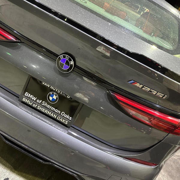 Pink & Black Wrap Stickers for BMW Badge All Models Overlays Decals ...