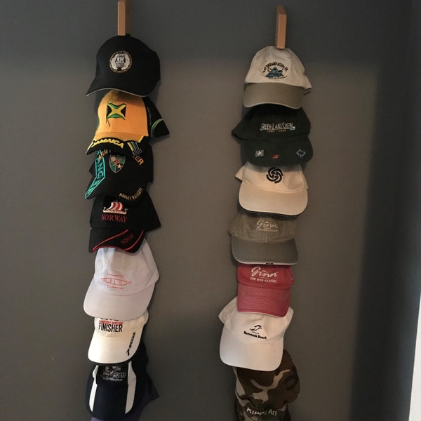 Mini Woodstock Hat Rack for Baseball Caps 4 Hat Display Holds 4 Hats ...