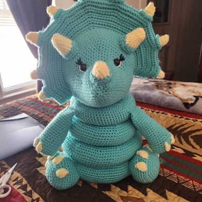 Triceratops and Stegosaurus Dino Stacking Toy Crochet Pattern Bundle ...