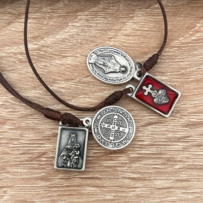 Scapular on Chain With Brown Wool Backing Powerful - Etsy