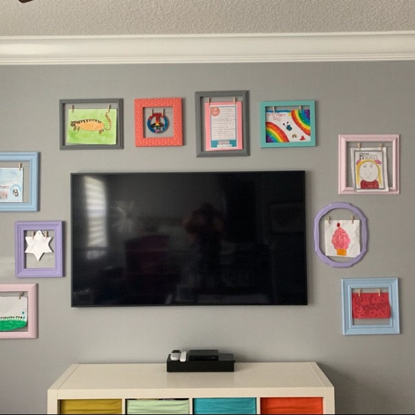 Kids Art Display Frames - Custom Colors - Colorful Playroom Frames ...