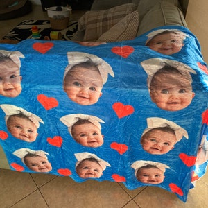Custom Face Blanket, Personalized Throw Blanket, Custom Photo Blanket ...
