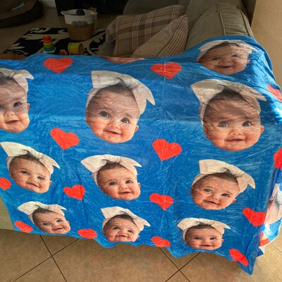 Custom Face Blanket, Personalized Throw Blanket, Custom Photo Blanket ...