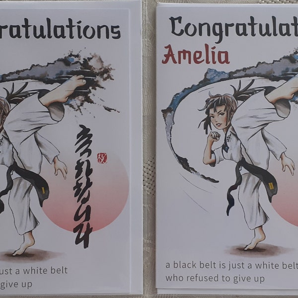 Taekwando Karate Congratulations Card, Personalised Taekwando Karate ...