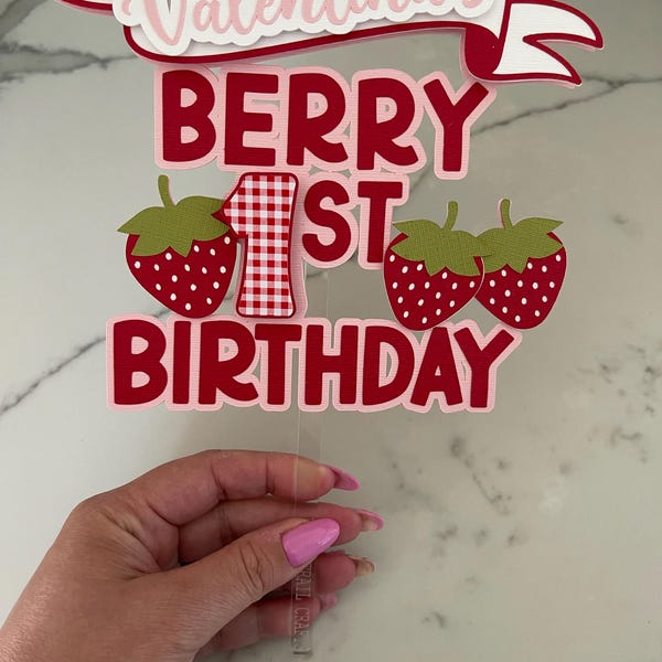 Berry First Birthday Cake Topper Strawberry Party - Etsy