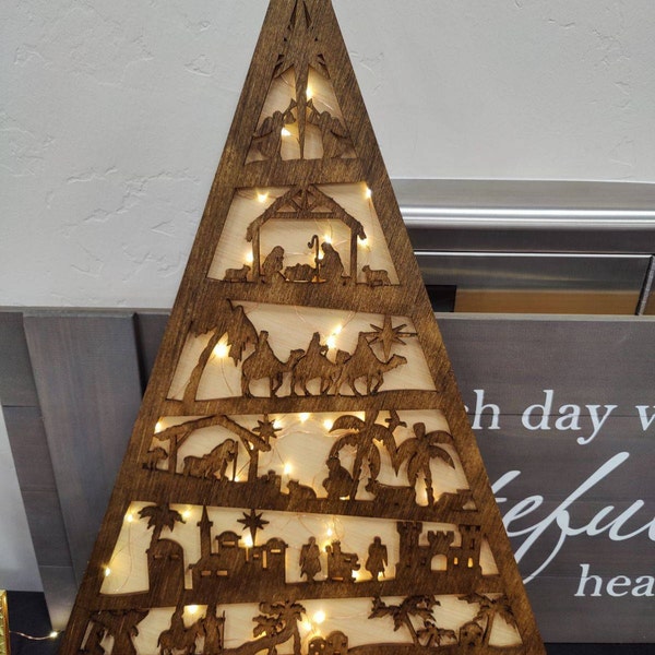Nativity Christmas Tree SVG, Christmas Tree Svg, Christmas Story Svg ...