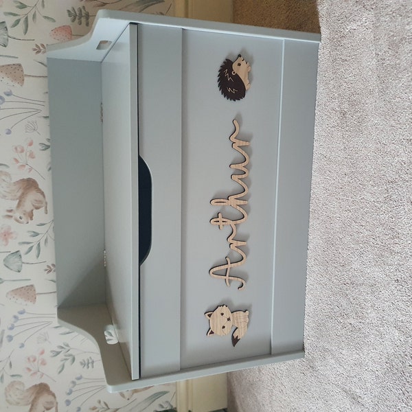 Personalised Toy Box - Soft Grey - Etsy UK