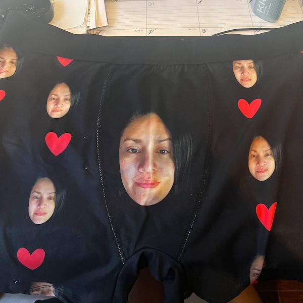 Personalized Face Boxer With Text, Custom Boxer Briefs for Men, Funny ...