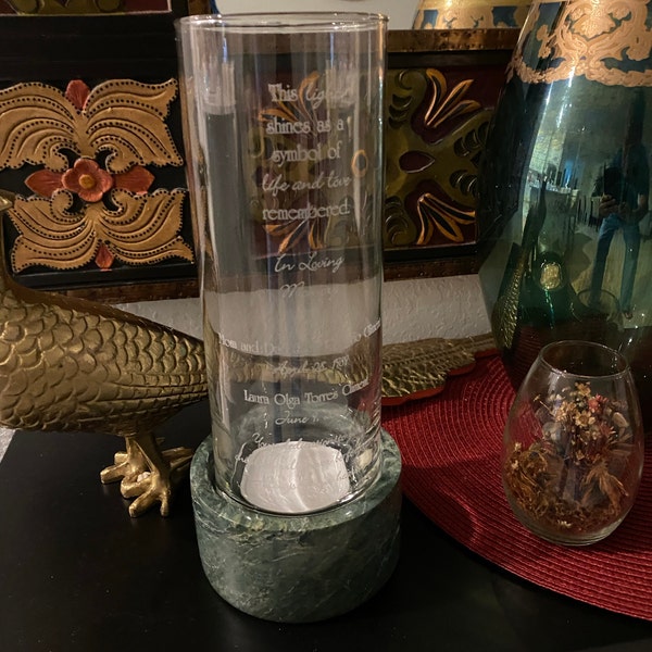 Personalized in Loving Memory Memorial Vase - Floating Wedding Memorial ...