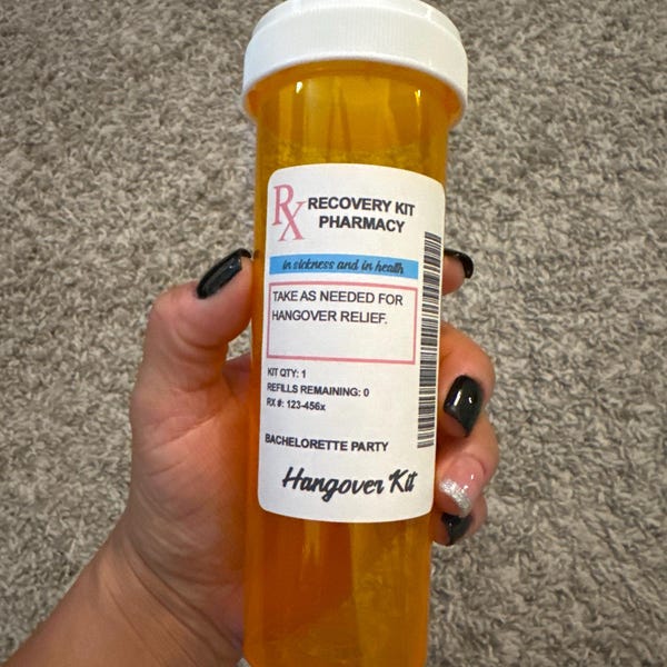 Silver Holographic in Sickness and in Health Hangover Kits Recovery Kit ...