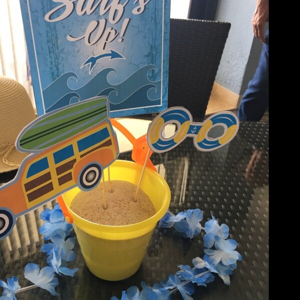 SURF'S UP Photo Booth Masks and Props, Beach Party, Summer Photo Booth ...