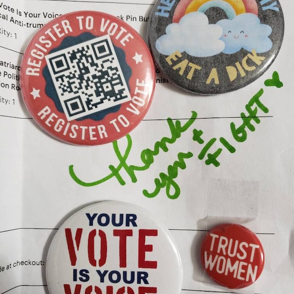 Voter Registration QR Code GOTV — 2.25" Pinback Pin Button | Badge ...
