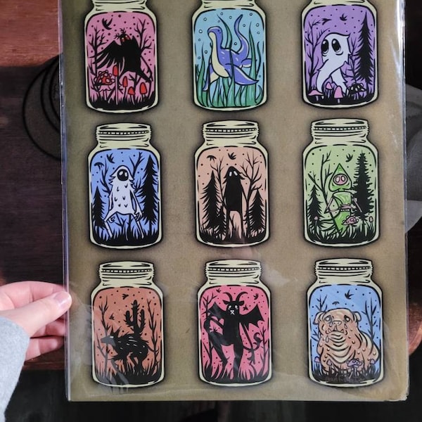 Complete Cryptid Buddy Sticker Pack Fantasy Mothman Sasquatch Bigfoot ...