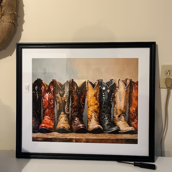 Boots Painting, Cowboy Boots Printable Art, Western Wall Art, Cowgirl ...