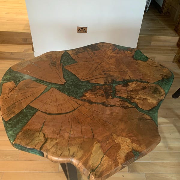 Unique Walnut Epoxy Coffee Table, Side Table,ready TO Shipping,round ...