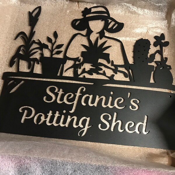 Personalized Metal Potting Bench Sign: Gardener's Gift - Etsy