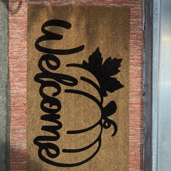 Fall Welcome Mat, Fall Doormat, Welcome Mat, Fall Decor, Pumpkin ...