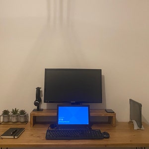 Rowlands Rustic Hand Built Monitor Shelf Stand - Etsy UK