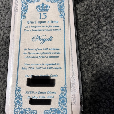 Cinderella Mini Scroll Invitation Sample Kit Royal Theme, Scroll ...