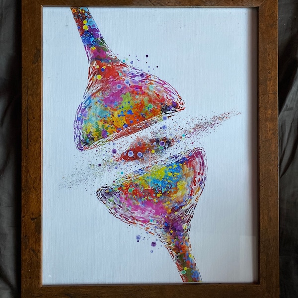 Synapse Receptor Framed Wall Art Brain Nerve Cell Decor Anatomy Poster ...