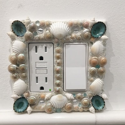 Seashell Light Switch Plate Light Cover double Rocker White - Etsy