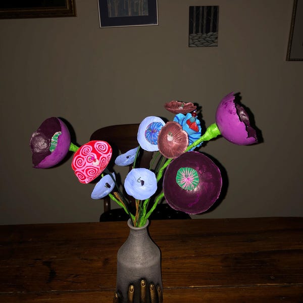 Two Toned Pink - Handmade Recycled Paper Clay / Mache / Pulp Flowers - Etsy