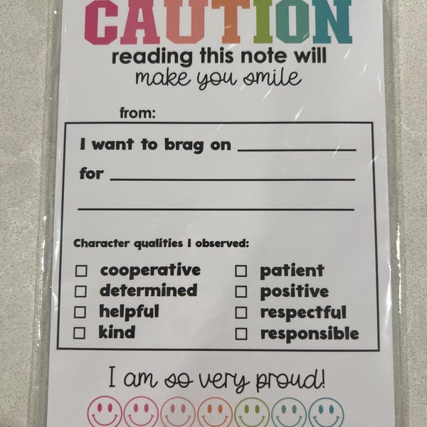Happy Notes, Positive Parent Notes From Teacher to Send Home to ...