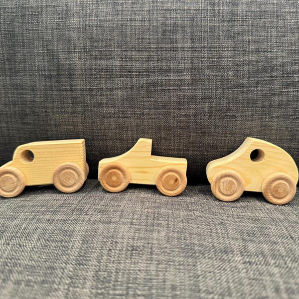 Mini Wooden Toy Car Set of 9 - Etsy
