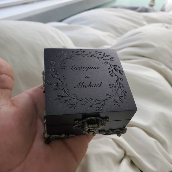 Black Ring Box, Gothic Ring Box, Ring Box for Wedding Ceremony. - Etsy