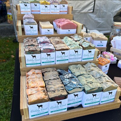 3 Wood Crates 3 Storage Totes Soap Display Stand for Farmers Market or ...