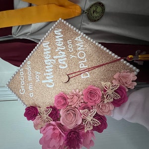 Graduation Cap Topper Pink Glitter First Generation Class 2024-2025 ...