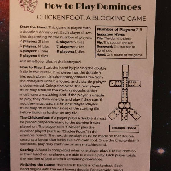 Domino Instructions Printable | Digital Download | How to Play Dominoes ...