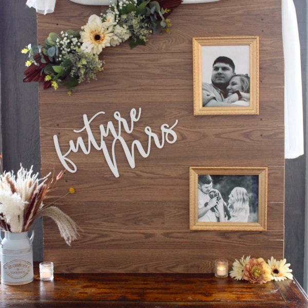 Future Mrs Sign Bridal Shower Backdrop Sign, Miss to Mrs Wood Sign ...