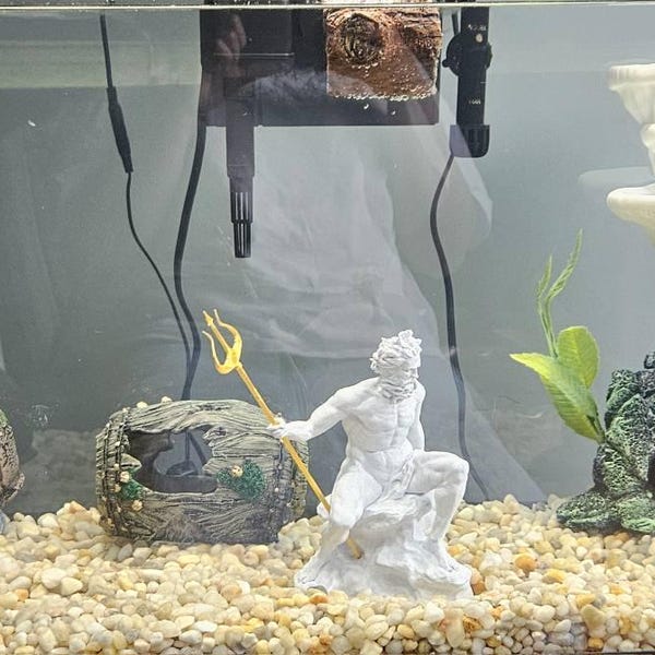 Neptune Aquarium Statue | Fish Tank Decor & Aquascape Ornament ...