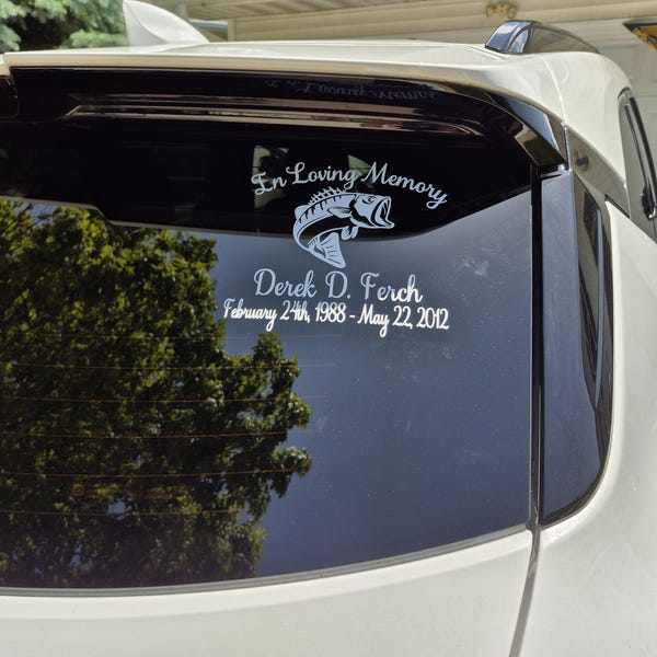 In Loving Memory Bass Fish Decal, Remembrance Decal, in Loving Memory ...
