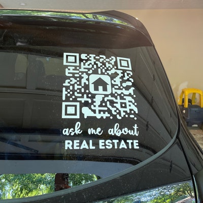 Custom QR Code Decal, Business Decal, Custom QR Code Vinyl Car Decal ...