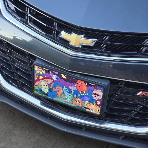 Ultra Slim Subuwu Subaru Anime Peeking Cat Metal License Plate Frame ...