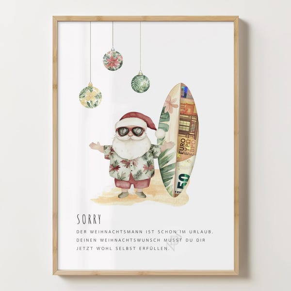 Cute Tropical Christmas Clipart - Cute Santa - Tropical Holiday ...