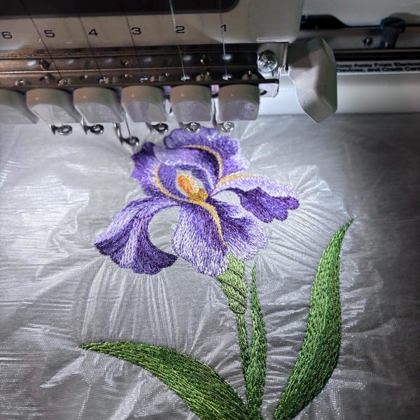 Iris Flower, Blooming Iris Machine Embroidery Design Files, Instant ...