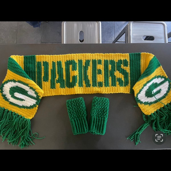 Crochet Green Bay Packers Scarf - Etsy
